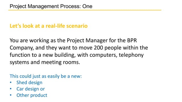 Scenario - Project Management Processes | 1 of 2 | PPT