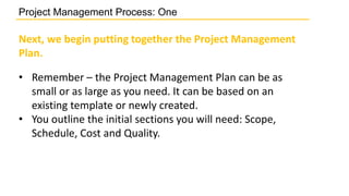 Scenario - Project Management Processes | 1 of 2 | PPTX