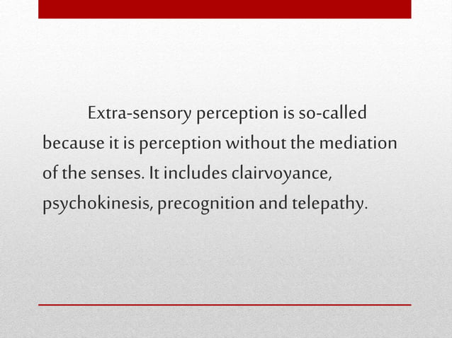 Extra-Sensory Perception (ESP) | PPTX | Paranormal Phenomena | Hobbies ...