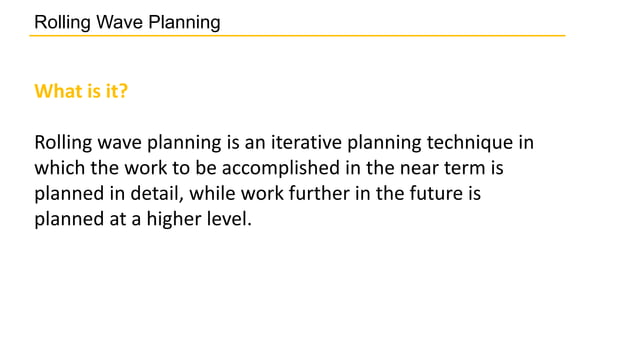 Agile Core Practices - Rolling Wave Planning | PPTX
