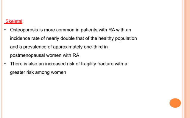 extra articular manifestation of rheumatoid arthritis.pptx | Lung and ...