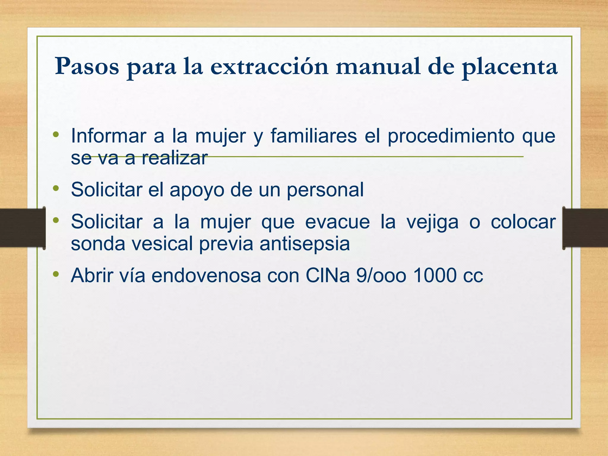 Extracción manual de placenta | PPT
