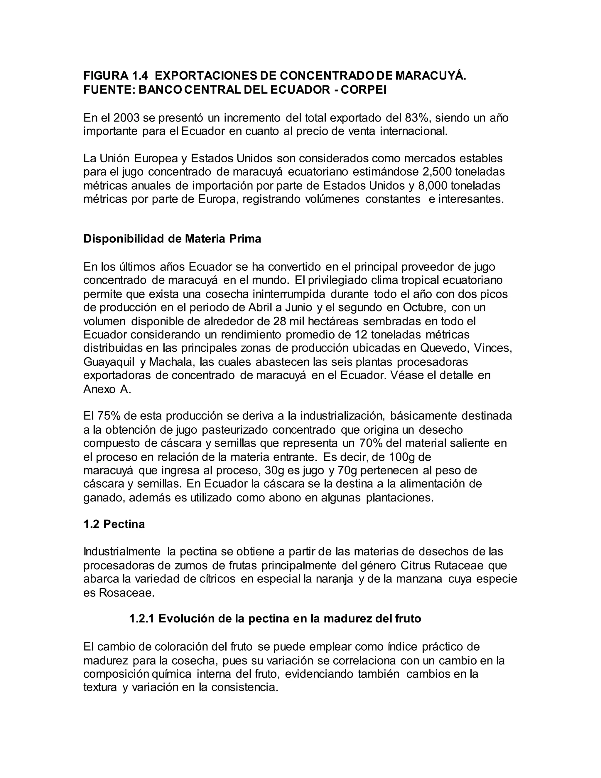Extraccion de pectina liquida a partir de la cascara de maracuya ...