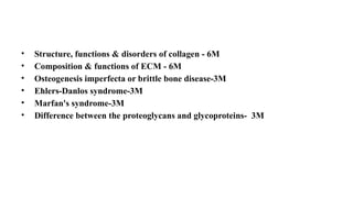 composition, functions of Extra cellular matrix. ECM Proteins ...