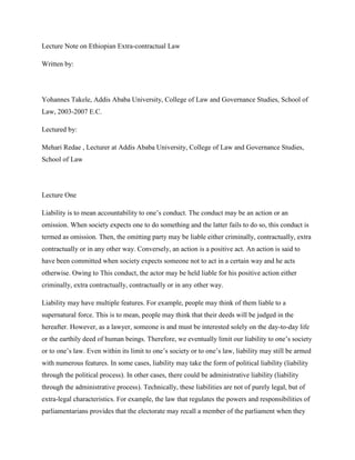 Extra Contractual liability law by mehari Reda.pdf