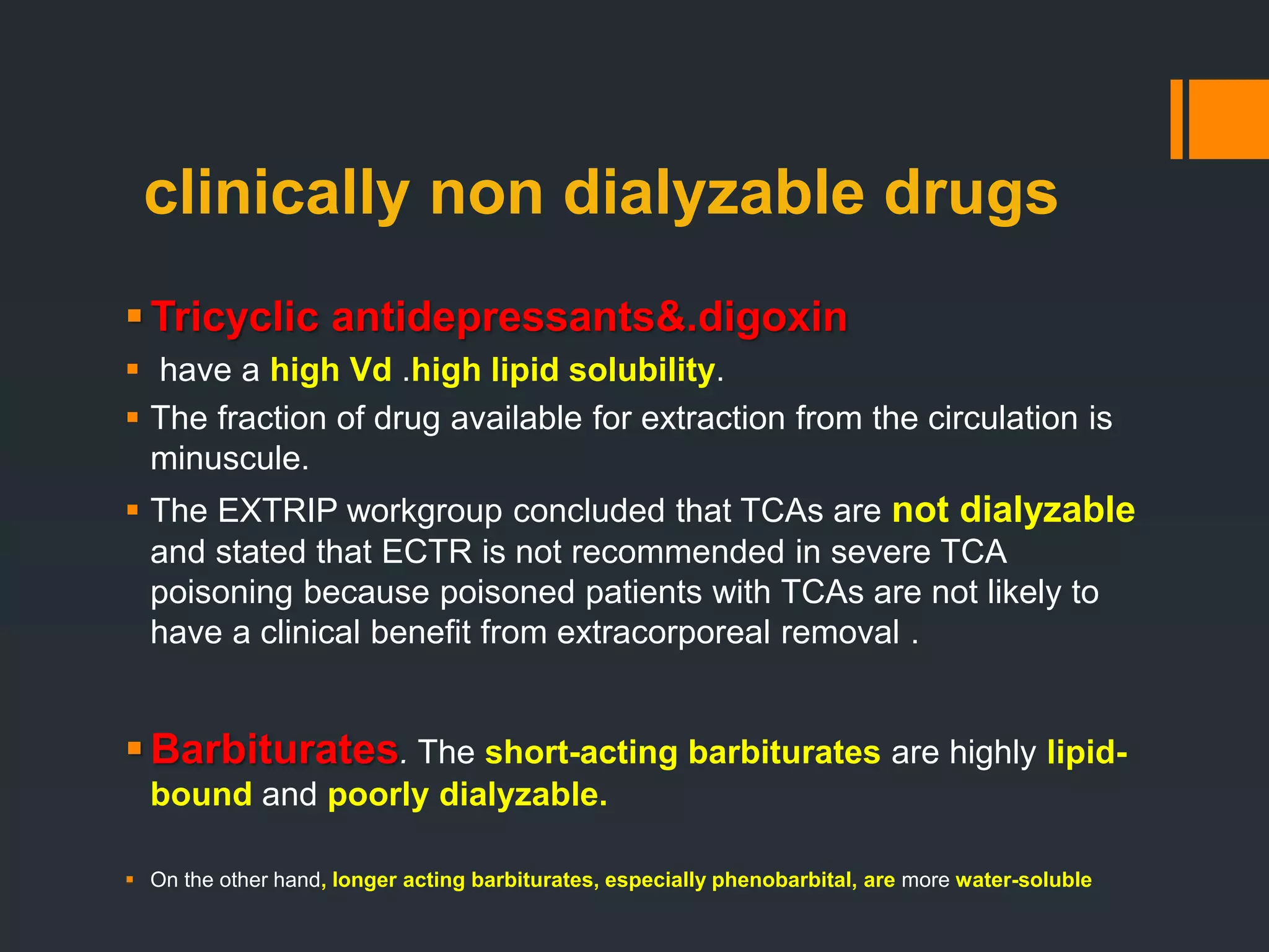 Extracorporeal drugs overdose &toxin removal in icu | PPTX