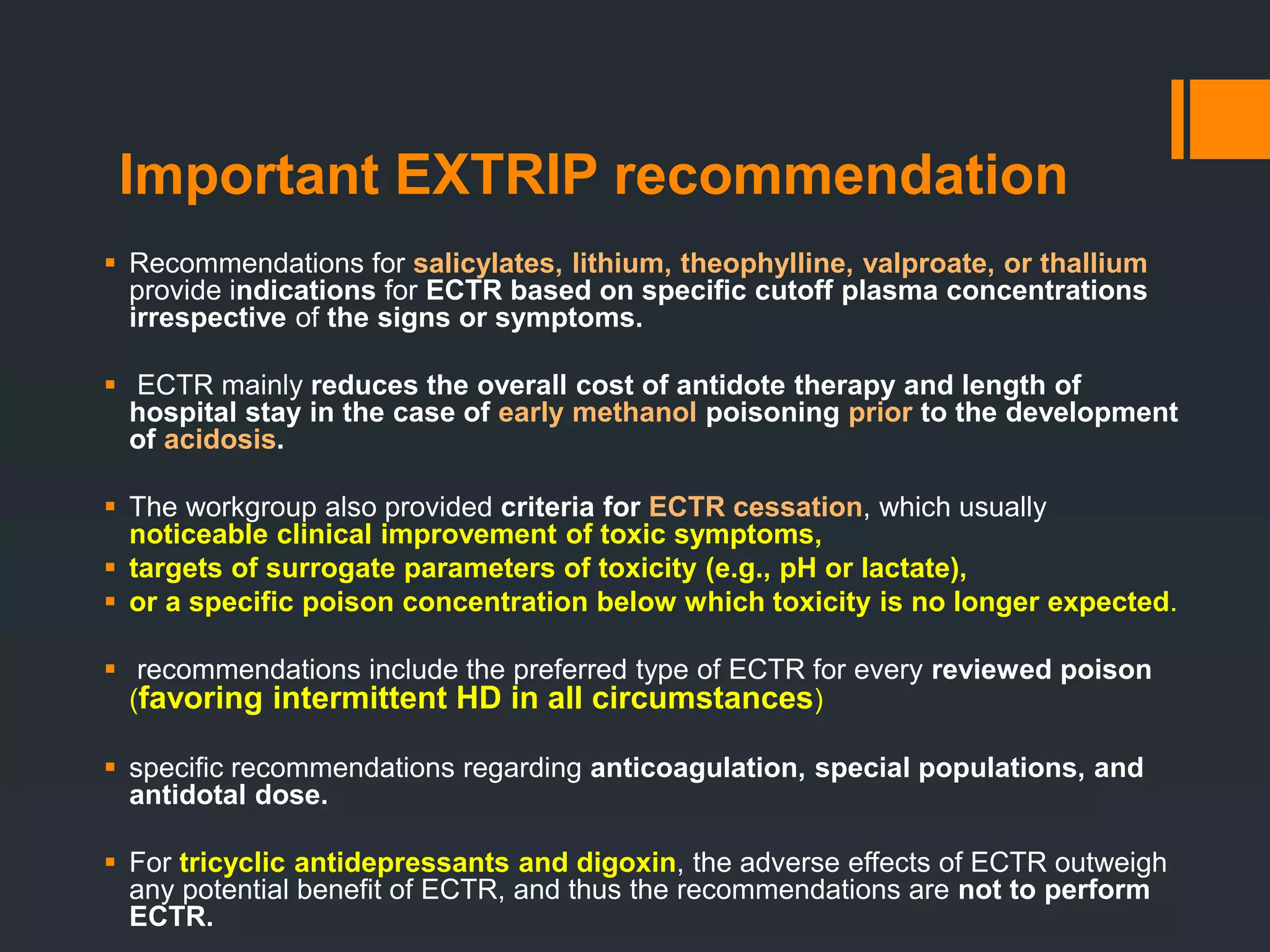 Extracorporeal drugs overdose &toxin removal in icu | PPTX