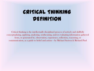 6 Steps to Critical Thinking | PPT