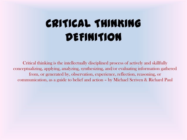 6 Steps to Critical Thinking | PPT