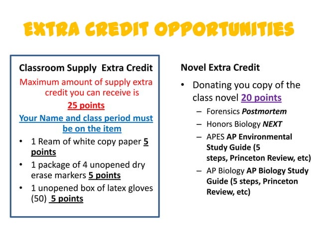 Extra credit 2011 2012 | PPTX