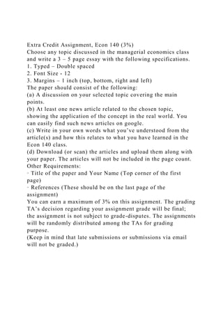 Extra Credit Assignment, Econ 140 (3)Choose any topic discussed.docx