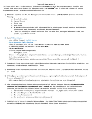 Extra credit opportunities 2 | PDF