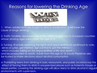 Lowering The Drinking Age to 18 | PPT