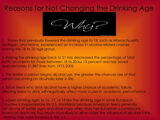 Lowering The Drinking Age to 18 | PPT