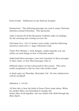 Extra Credit – Reflection on the Nativity Gospels Instru.docx ...