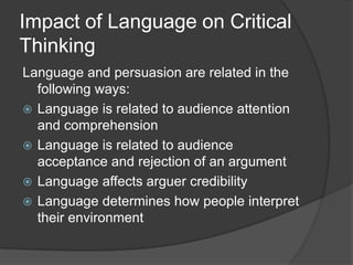 Language and Critical Thinking | PPT