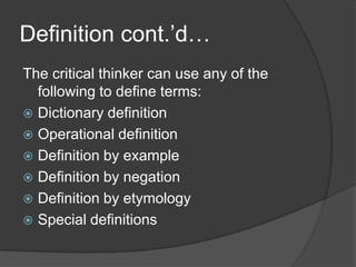 Language and Critical Thinking | PPT
