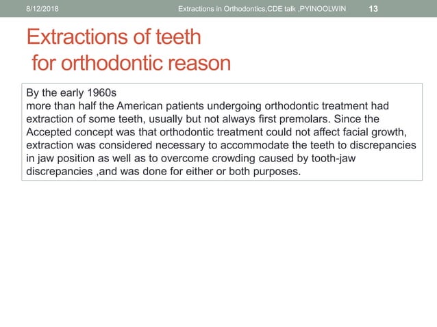 Extracrtion in orthodontics | PPT