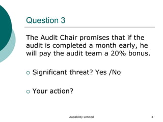 Test Your Ethics - An Audit Quiz | PPTX