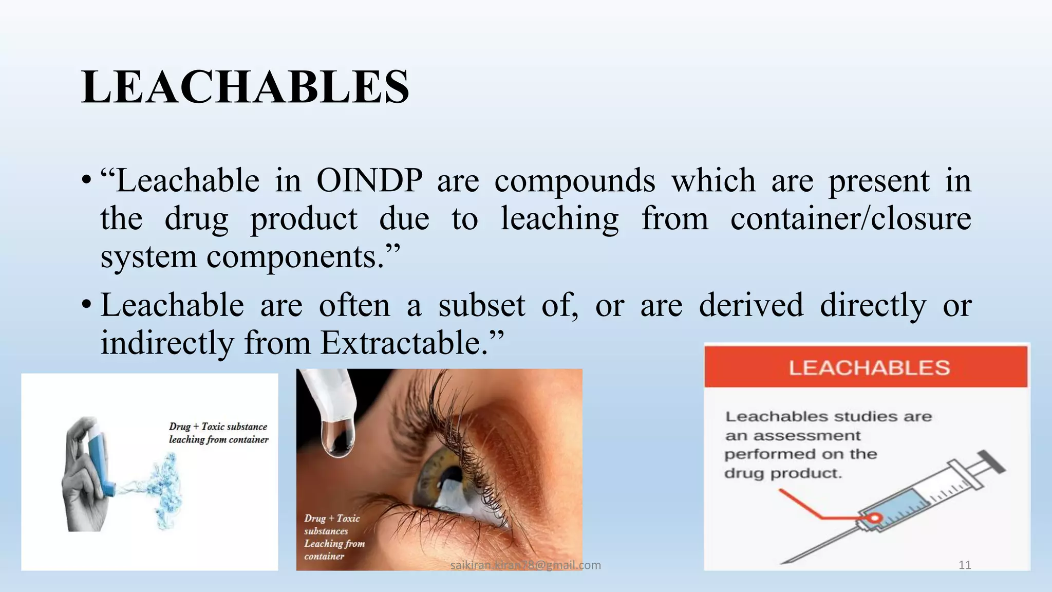Extractable and leachables | PDF