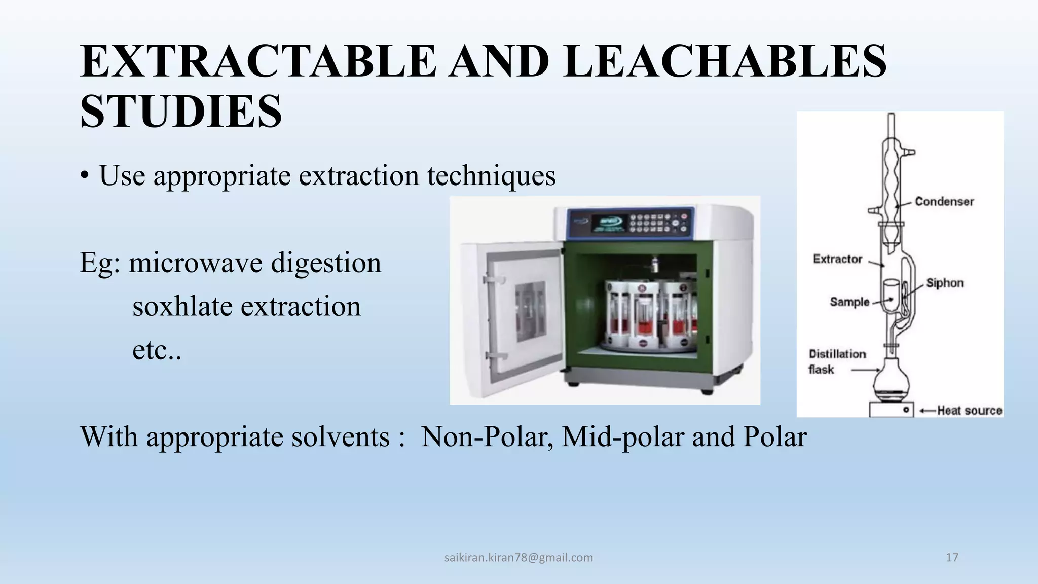 Extractable and leachables | PDF