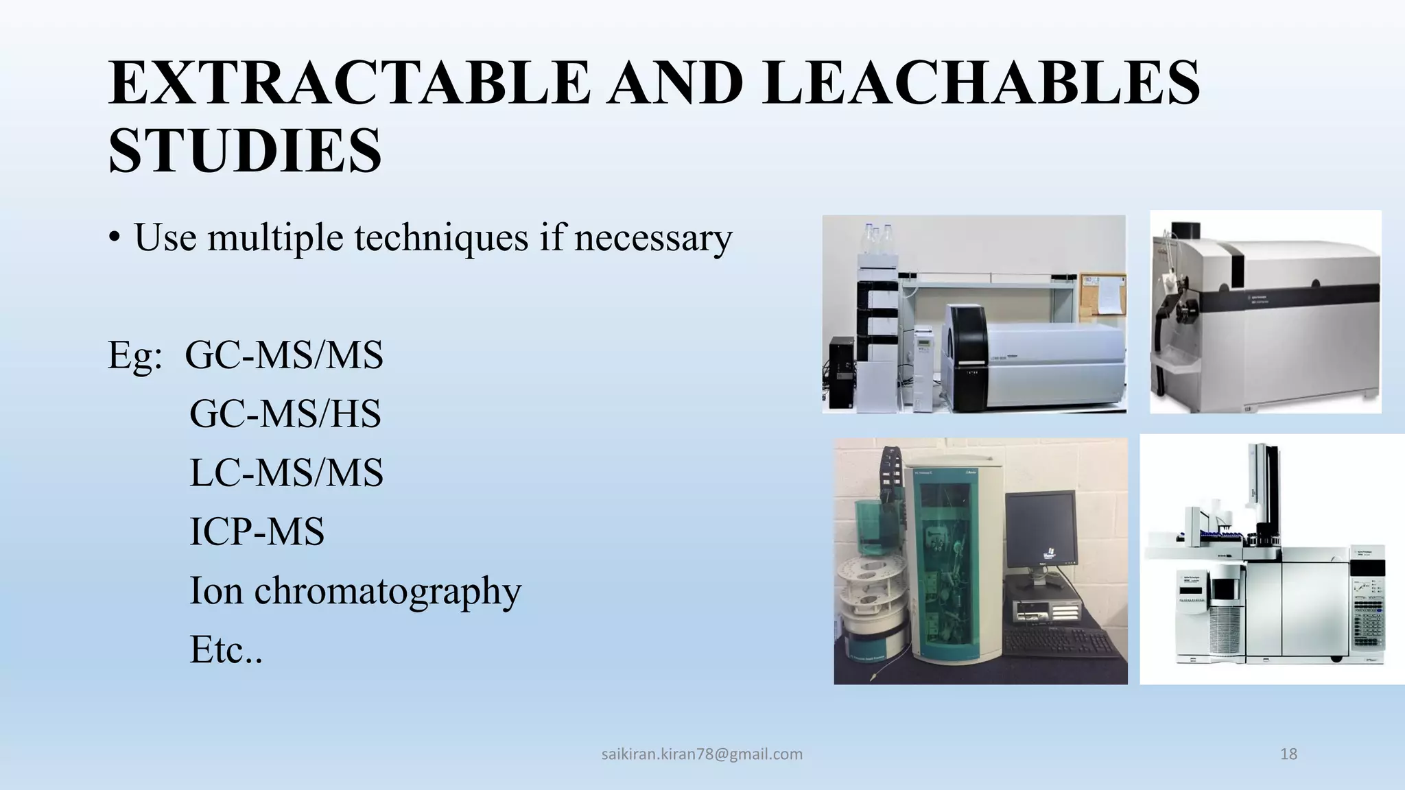 Extractable and leachables | PDF