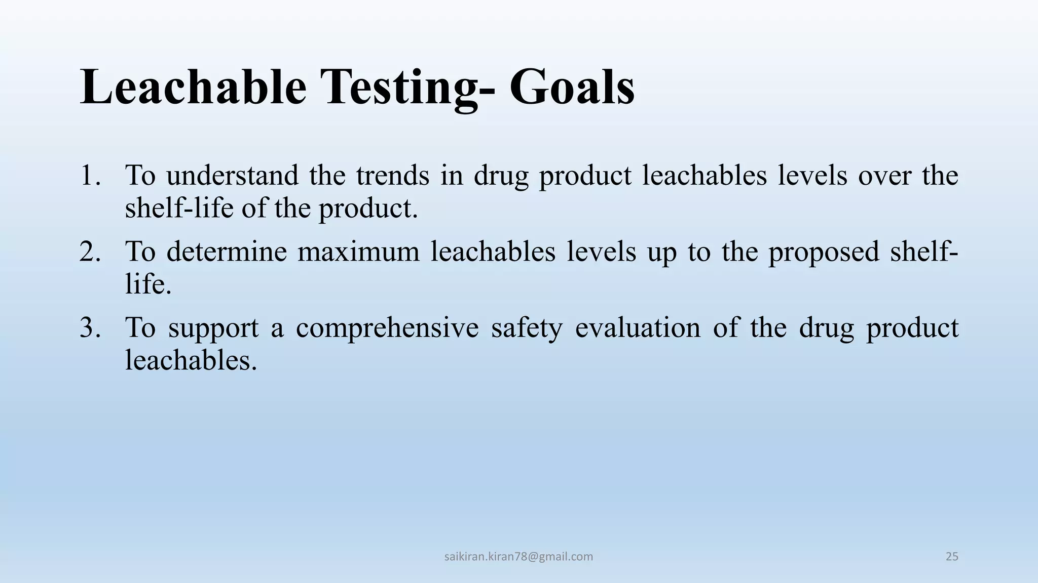 Extractable and leachables | PDF