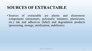 Extractable and leachables | PDF