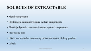 Extractable and leachables | PDF