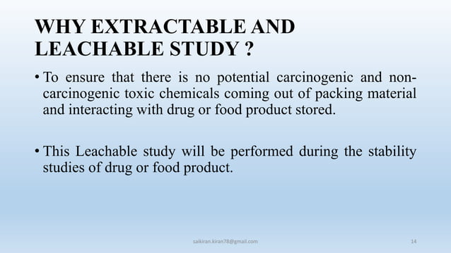 Extractable and leachables | PDF