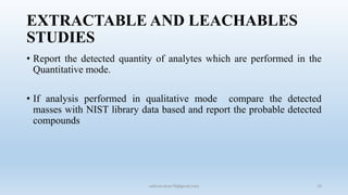 Extractable and leachables | PDF