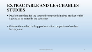 Extractable and leachables | PDF
