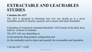 Extractable and leachables | PDF