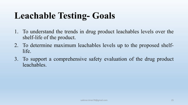 Extractable and leachables | PDF