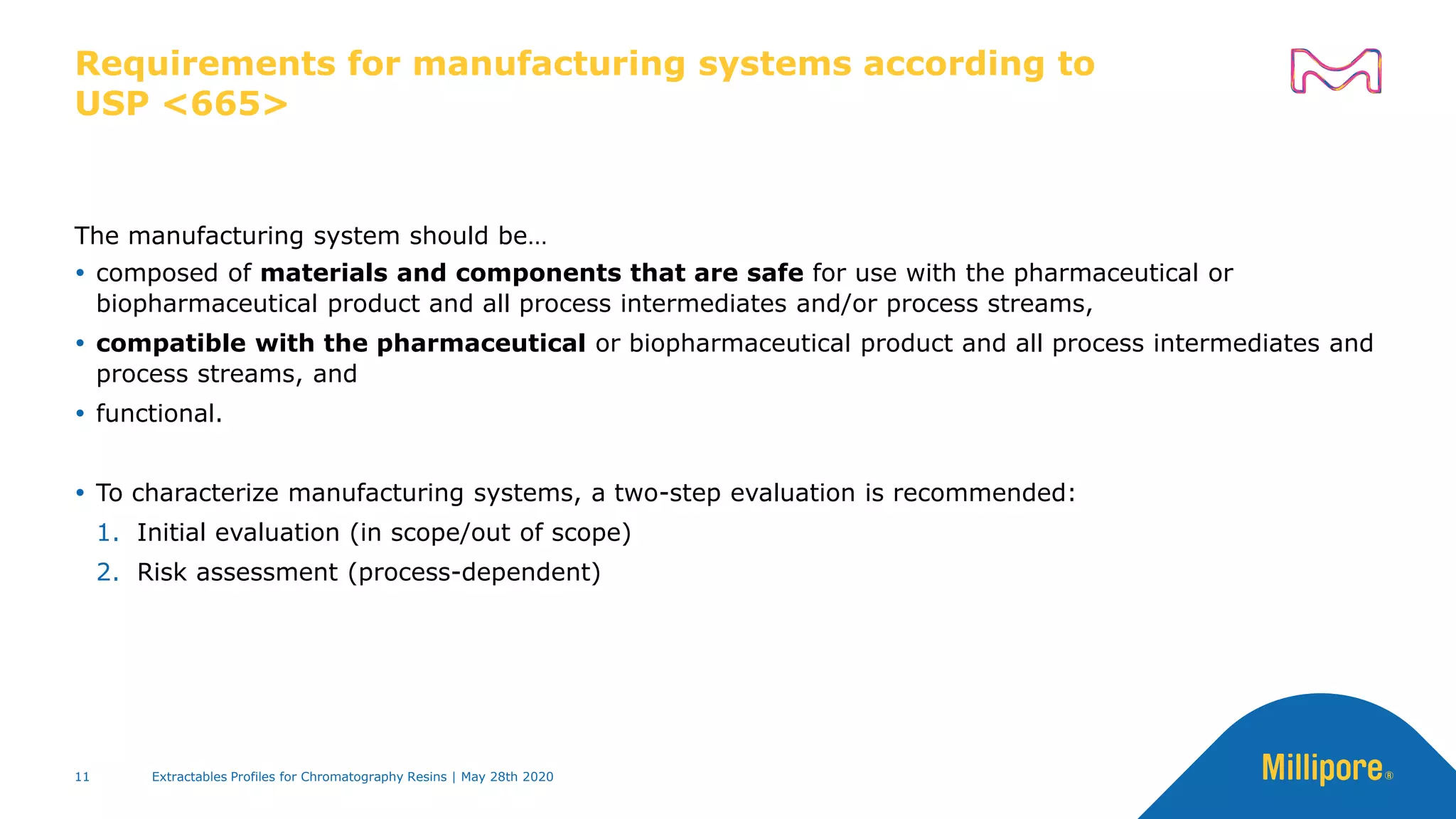 Extractables profiles for chromatography resins - adapted approach of upcoming USP | PDF