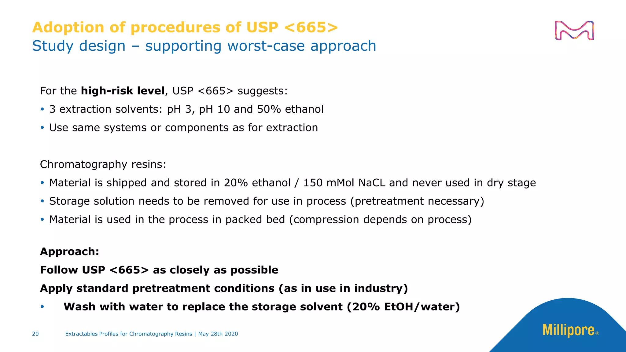Extractables profiles for chromatography resins - adapted approach of upcoming USP | PDF