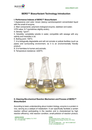 (EOR/MEOR/BERO) BERO™ biosurfactant technology introduction 1 | PDF