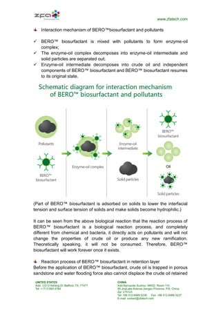 (EOR/MEOR/BERO) BERO™ biosurfactant technology introduction 1 | PDF