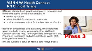 Extract from VISN-4 VA Health Connect Update 14Sep2022 Dir Call.pptx
