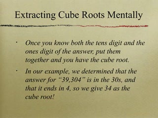 Extracting Cube Roots Mentally | PPT