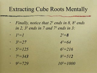 Extracting Cube Roots Mentally | PPT