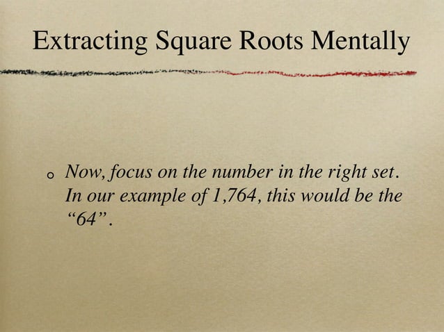 Extracting Square Roots Mentally | KEY | Science