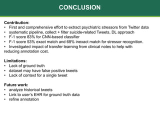 Extract Stressors for Suicide from Twitter Using Deep Learning | PPT