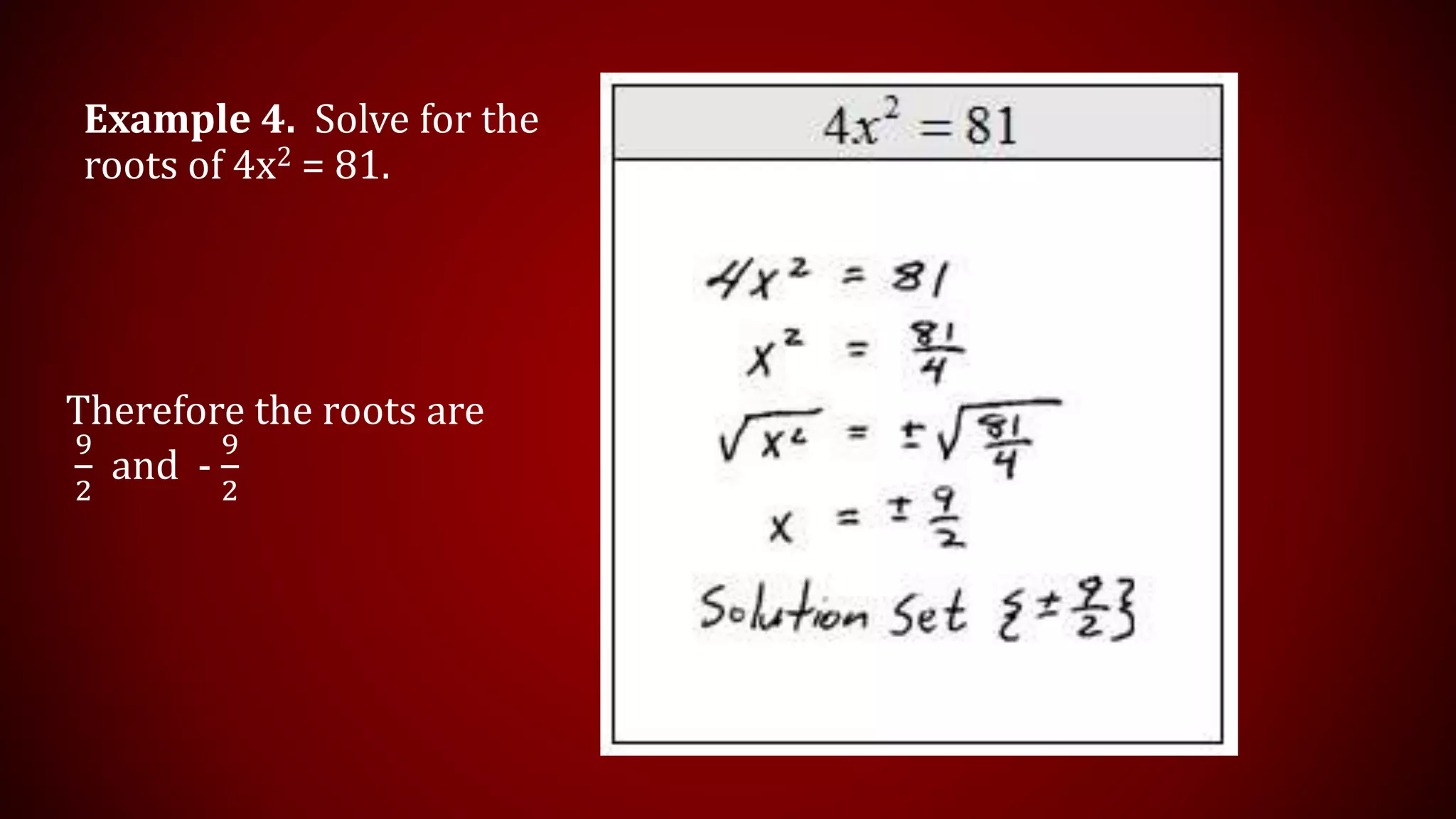 Extracting the roots | PPTX