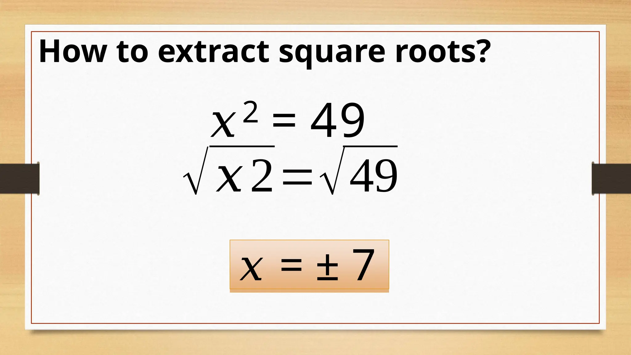 Extracting the square root for grade 9.pptx | Physics | Science