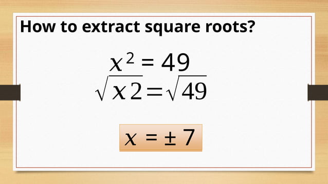 Extracting the square root for grade 9.pptx | Physics | Science
