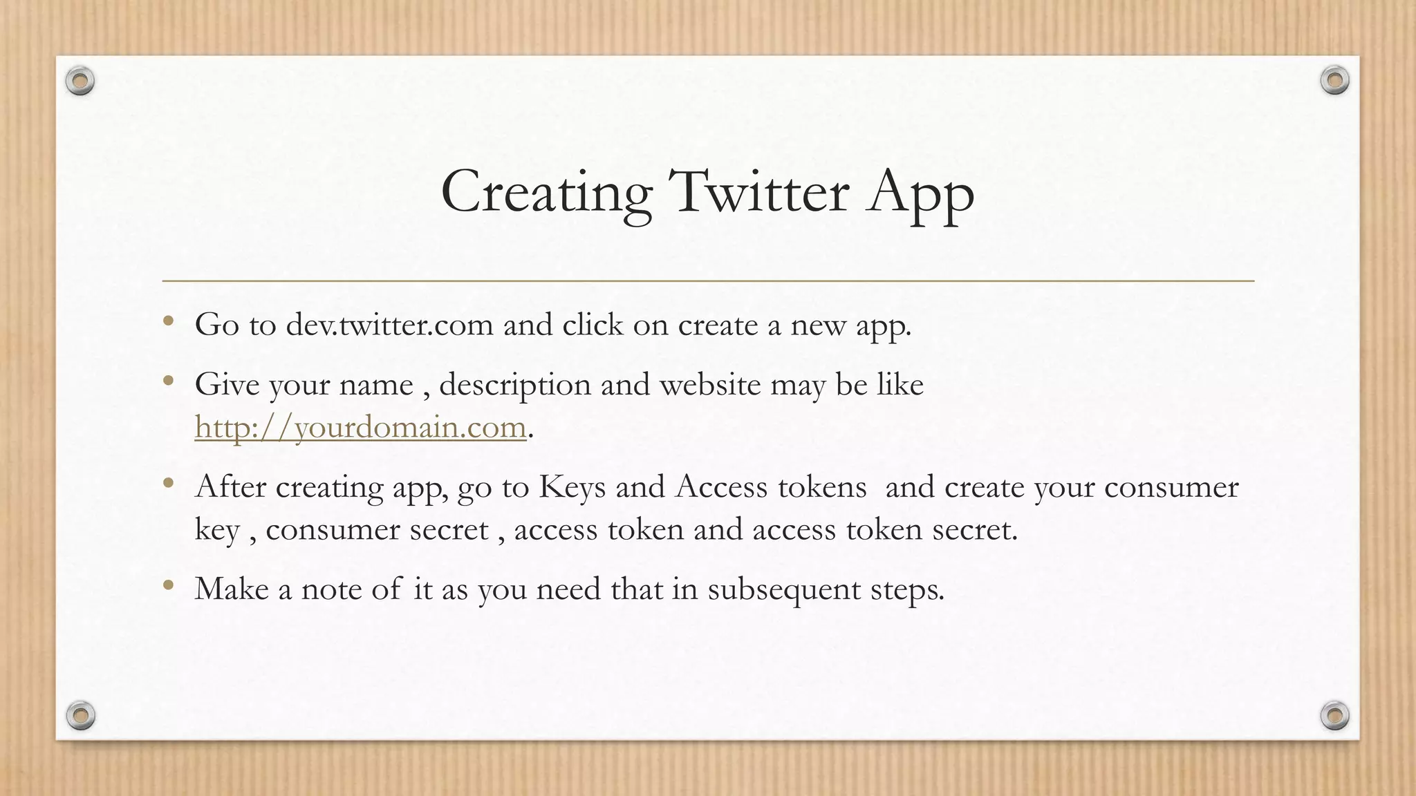 Extracting Twitter Data Using Apache Flume Ppt