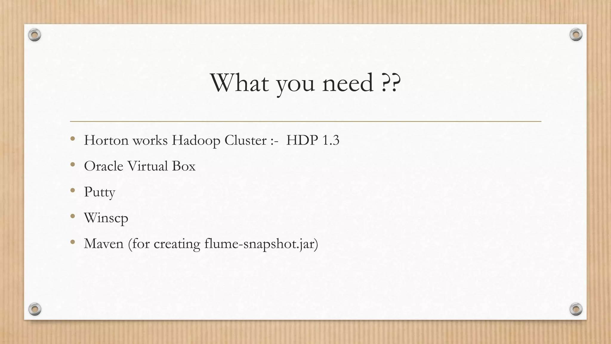 Extracting Twitter Data Using Apache Flume Ppt