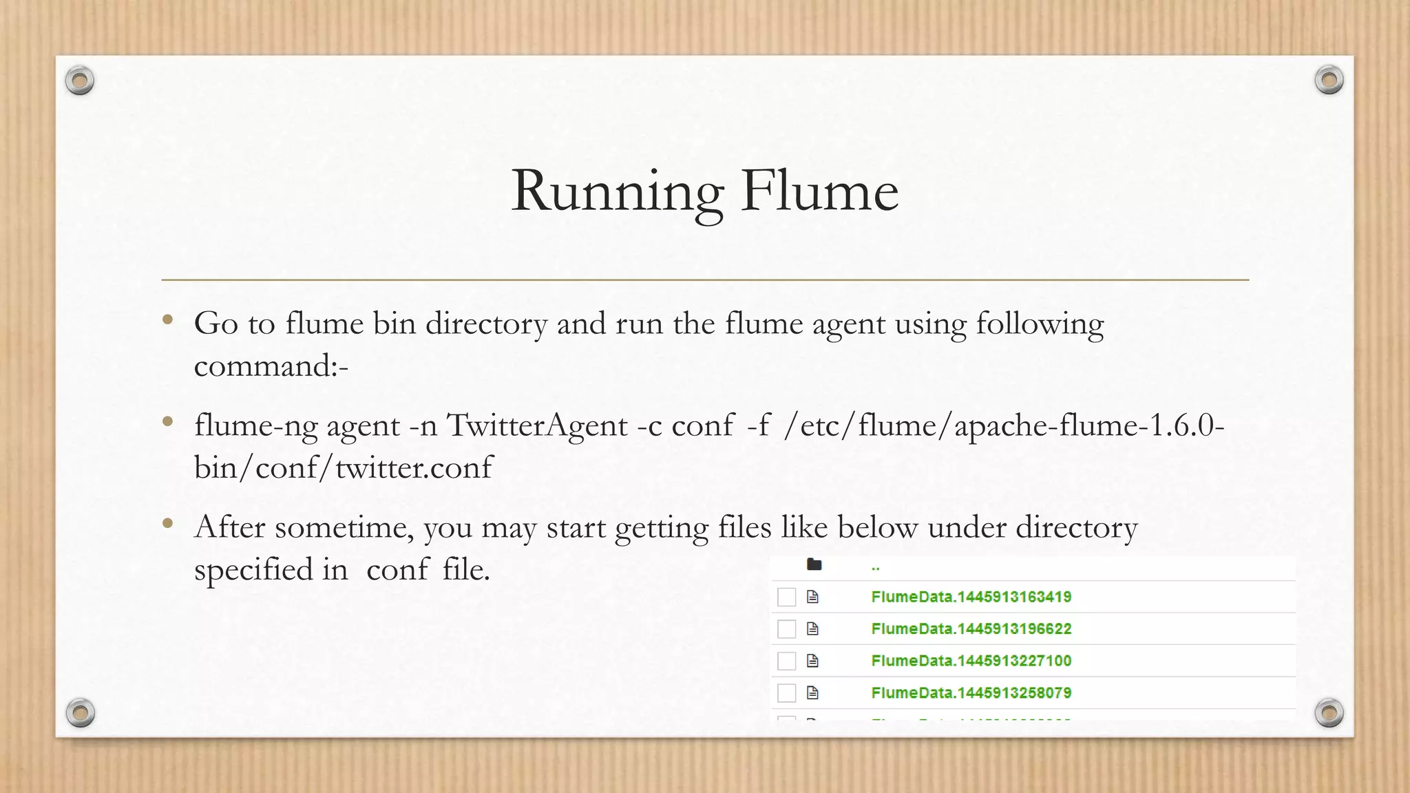Extracting twitter data using apache flume | PPT