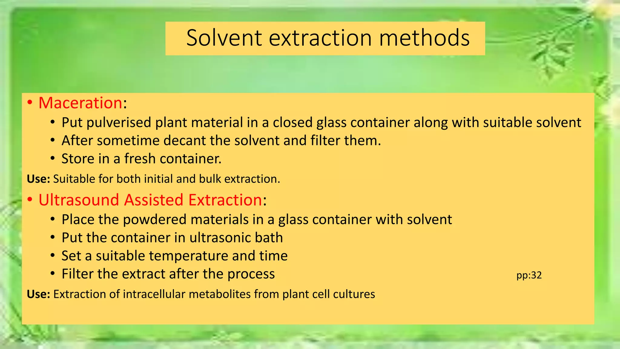 Extraction of herbal drugs | PPTX